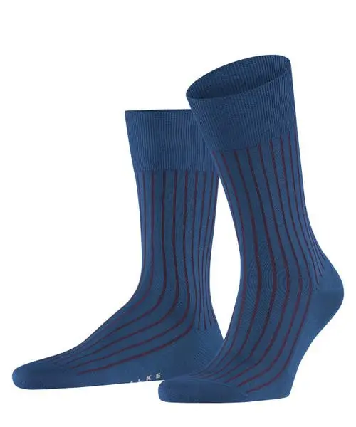 Falke Shadow Striped Dress Socks - Sapphire
