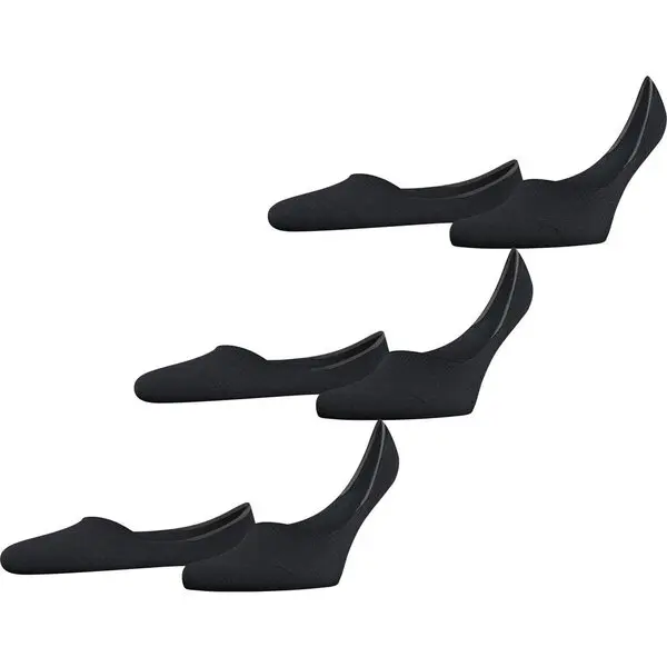 Falke Step Cotton No Show Socks Pack Of 3 - Black