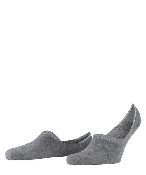 Falke Step Cotton High Cut Invisible Socks - Light Grey Melange