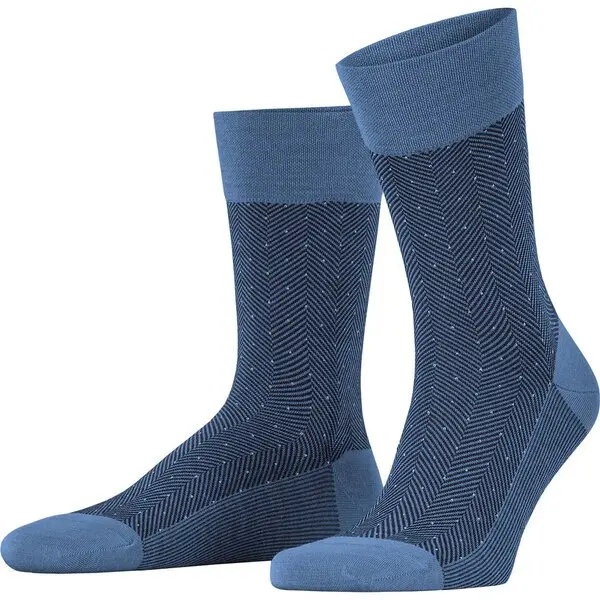 Falke Sensitive Herringbone Crew Socks - Dusty Blue