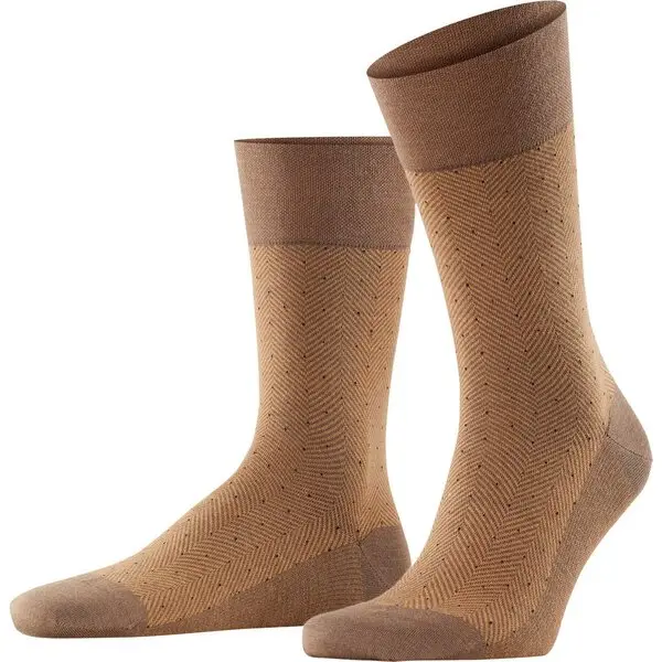 Falke Sensitive Herringbone Crew Socks - Hazel