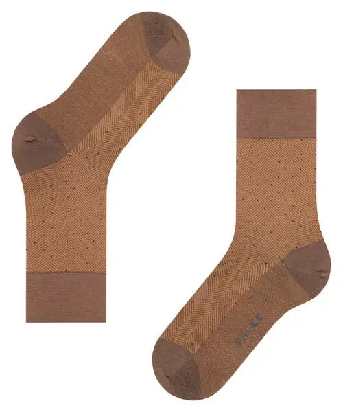 Falke Sensitive Herringbone Crew Socks - Hazel
