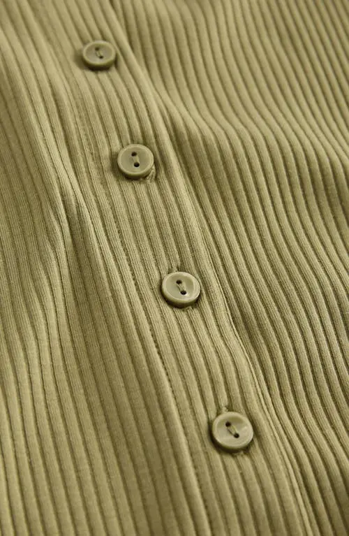NEXT Ribbed Button-up Top