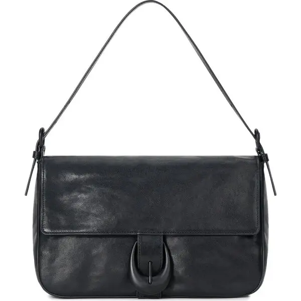 Staud Harlow Leather Shoulder Bag - Black