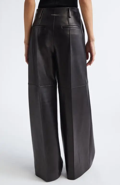 GRACE LING Mercury Wide Leg Leather Trousers
