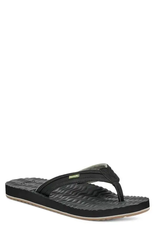 Sanuk Ziggy Plush Flip Flop - Black