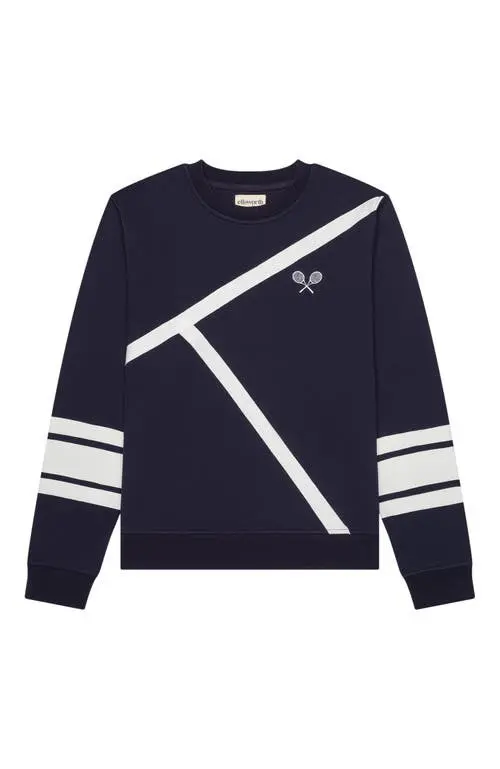 ELLSWORTH + IVEY Tennis Lines Sweatshirt - Navy