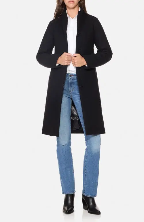 NORWEGIAN WOOL Stand Collar Down Virgin Wool Blend Coat