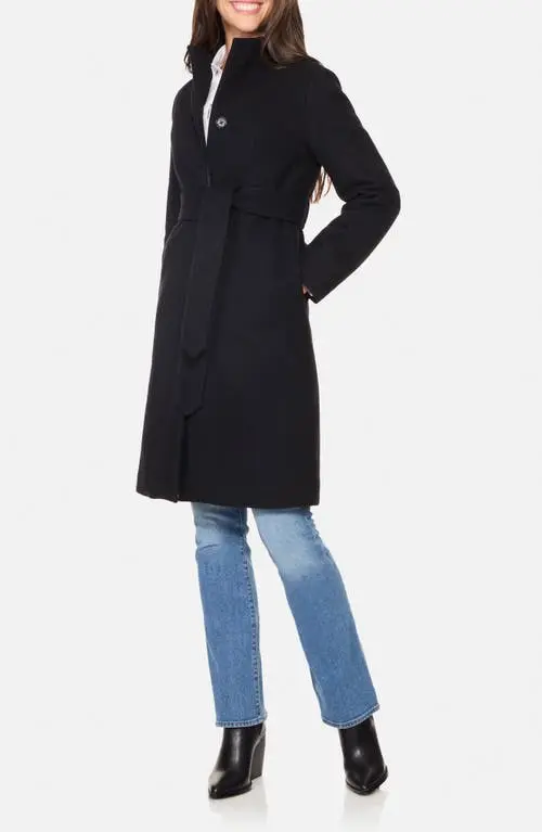 NORWEGIAN WOOL Stand Collar Down Virgin Wool Blend Coat
