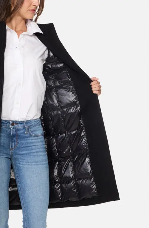 NORWEGIAN WOOL Stand Collar Down Virgin Wool Blend Coat