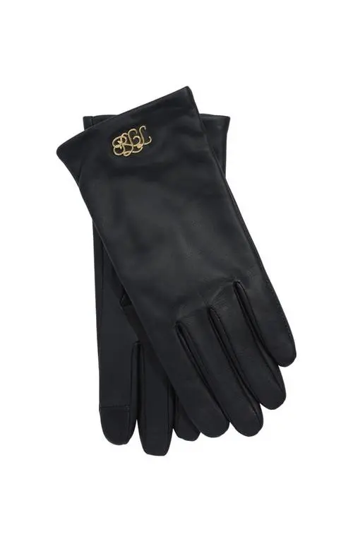 Ralph Lauren Leather Touch Gloves - Black