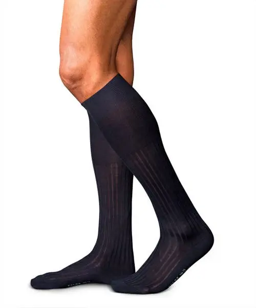 Falke No. 13 Piuma Cotton Dress Socks - Dark Navy