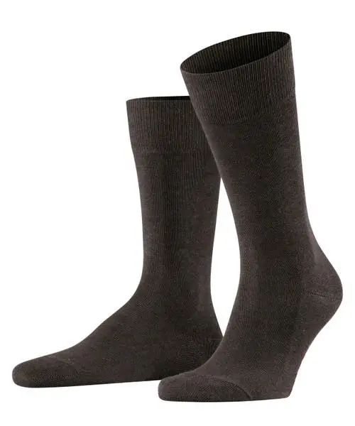 Falke Family Sustainable Cotton Dress Socks - Dark Brown