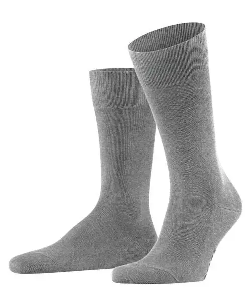 Falke Family Sustainable Cotton Dress Socks - Light Grey Melange