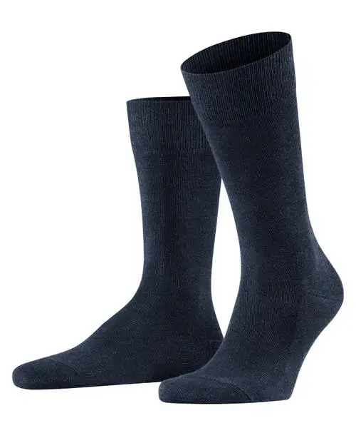 Falke Family Sustainable Cotton Dress Socks - Navy Melange