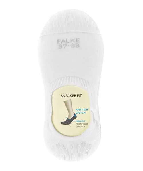 Falke Step Cotton High Cut Invisible Socks - White
