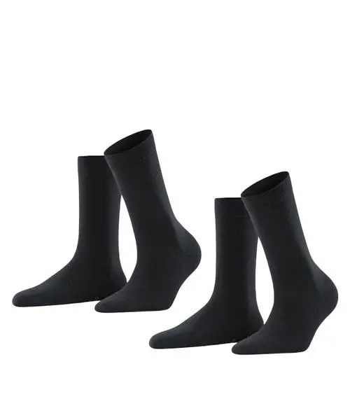Falke Soft Merino Wool 2-pack Crew Socks - Anthracite Melange