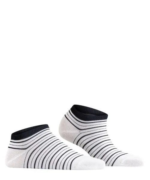 Falke Stripe Shimmer Ankle Socks - White