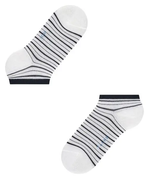 Falke Stripe Shimmer Ankle Socks - White