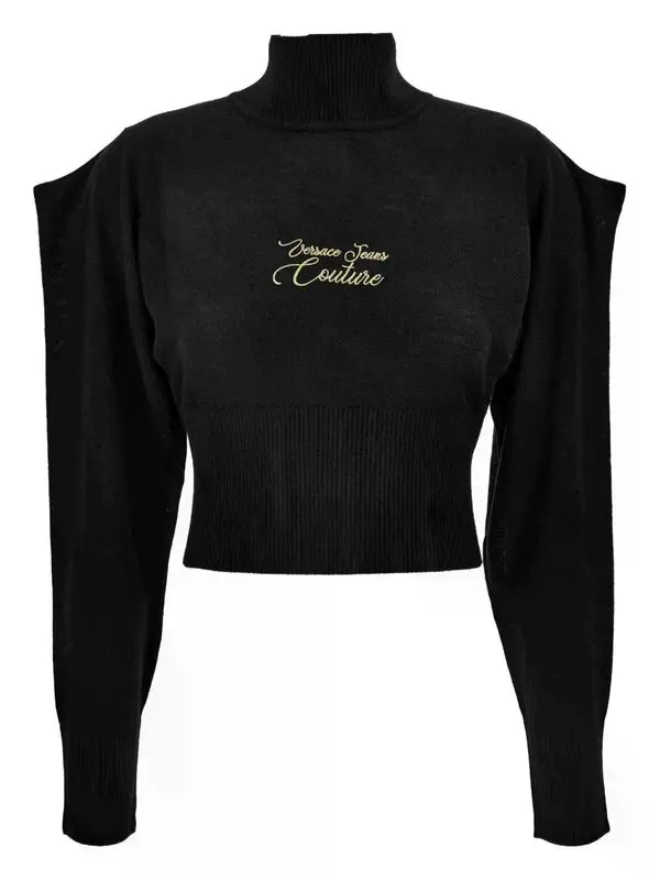 Versace High-neck Puff-sleeve Sweater