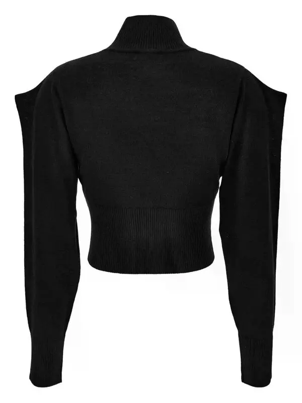 Versace High-neck Puff-sleeve Sweater