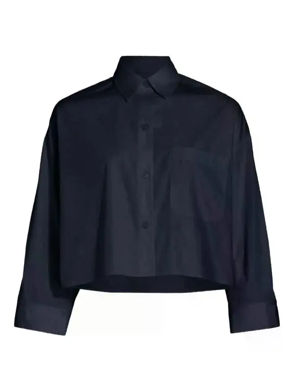 TWP Superfine Pocket Cropped Shirt - Blue