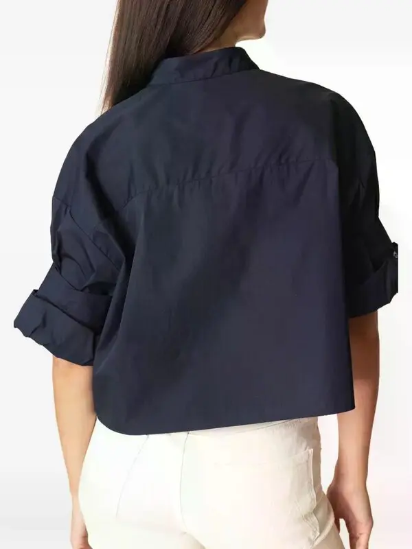 TWP Superfine Pocket Cropped Shirt - Blue