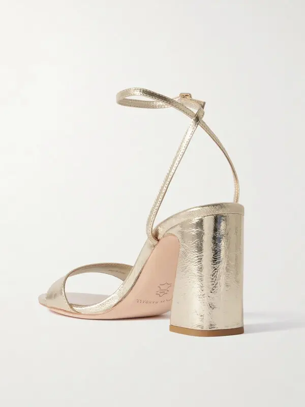 LOEFFLER RANDALL Malia Metallic Crinkled-leather Sandals