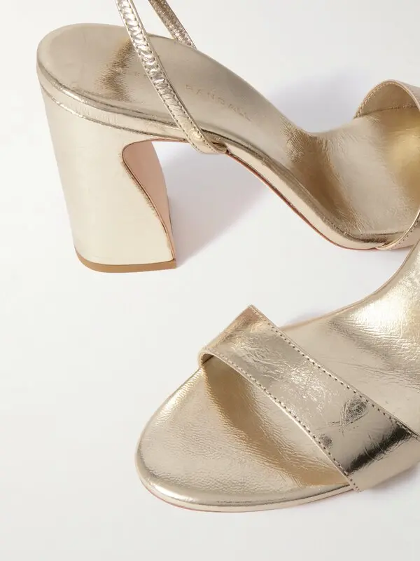LOEFFLER RANDALL Malia Metallic Crinkled-leather Sandals