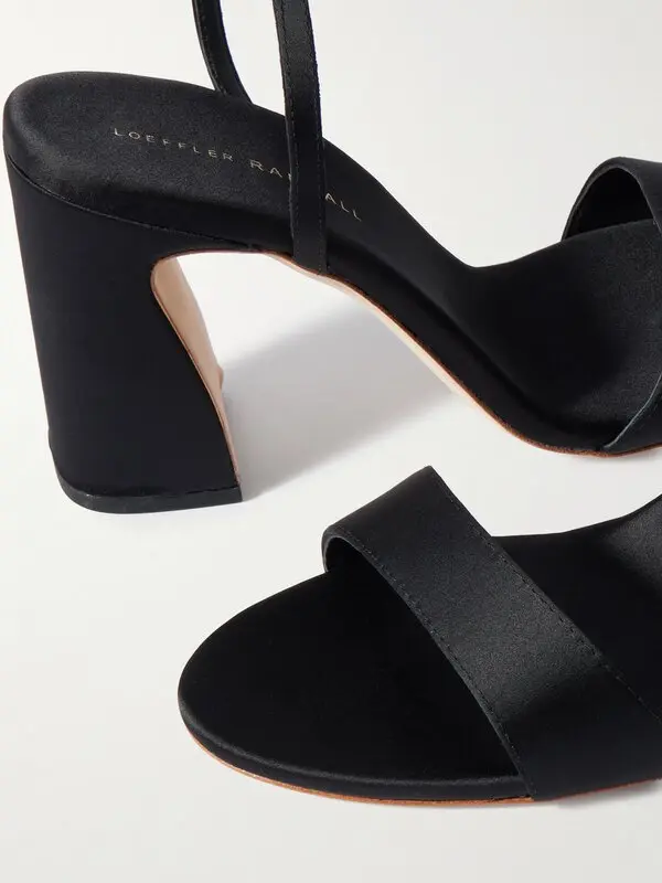 LOEFFLER RANDALL Malia Satin Sandals - Black