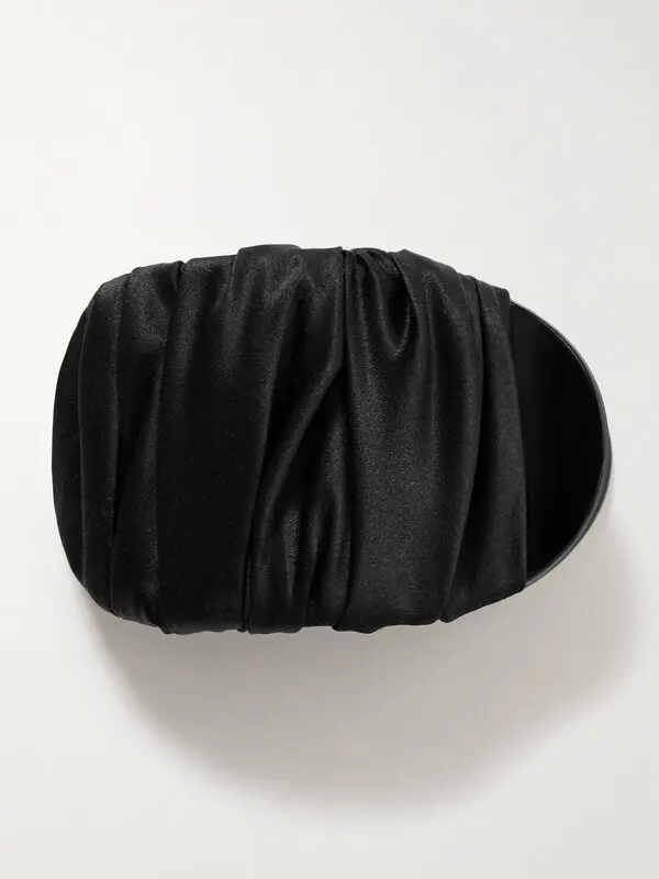 JENNIFER BEHR Tasha Ruched Satin Hair Clip - Black