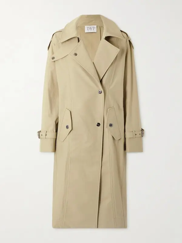 TWP Long Bogie Cotton-blend Gabardine Coat