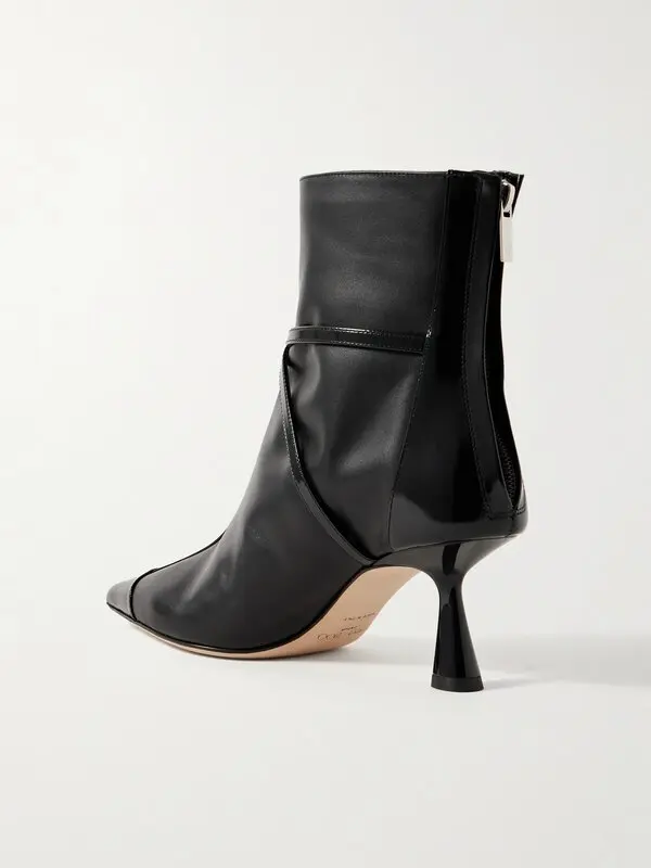 JIMMY CHOO Aren 65 Embellished Paneled Leather Ankle Boots