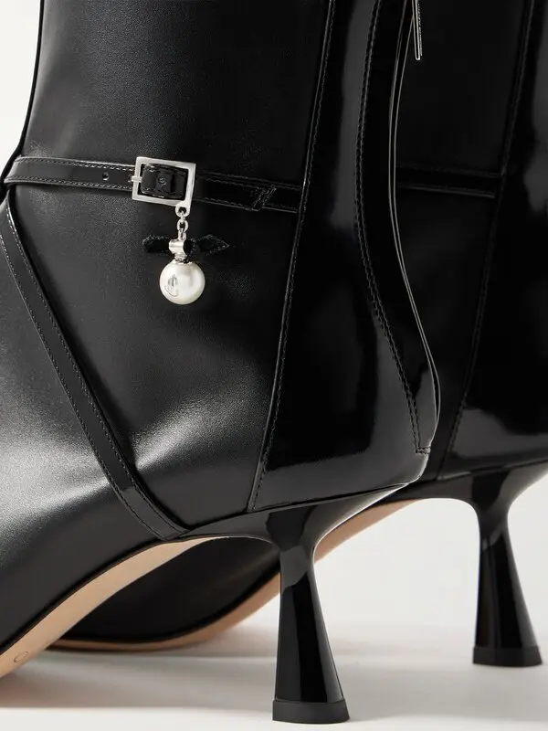 JIMMY CHOO Aren 65 Embellished Paneled Leather Ankle Boots