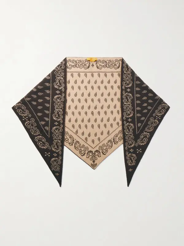 Guest In Residence The Wild Rag Cashmere-jacquard Bandana - Brown