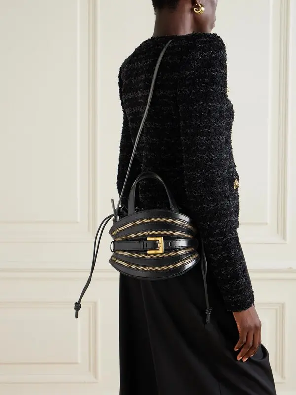 Balmain Shuffle Mini Embellished Leather Shoulder Bag