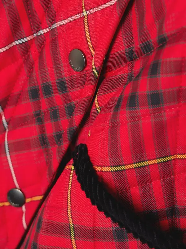 Burberry Corduroy-trimmed Quilted Checked Cotton Jacket