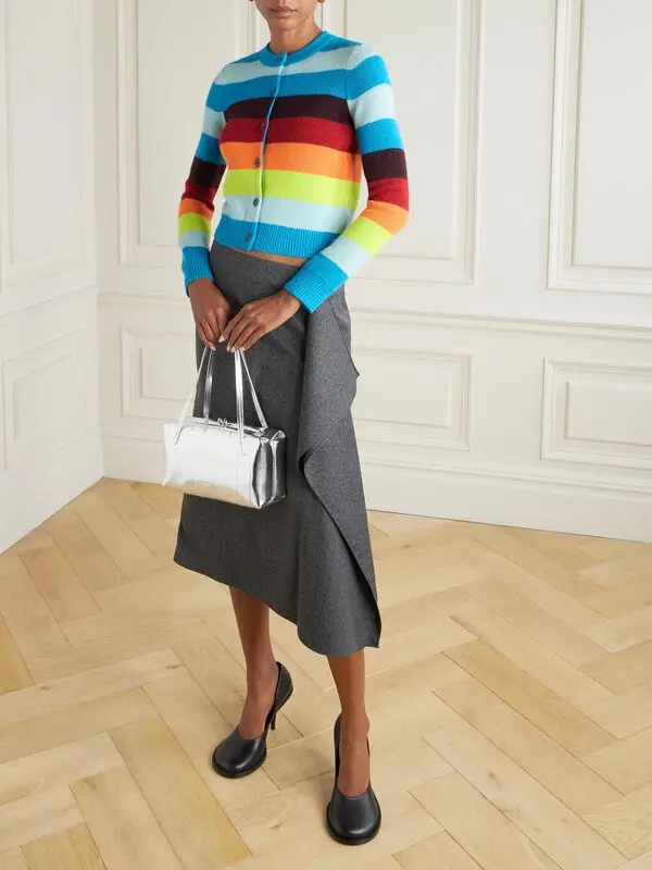 Christopher John Rogers Striped Knitted Cardigan