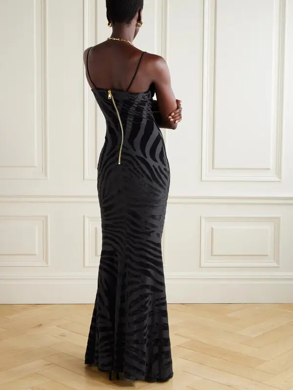 Balmain Devoré-velvet Gown