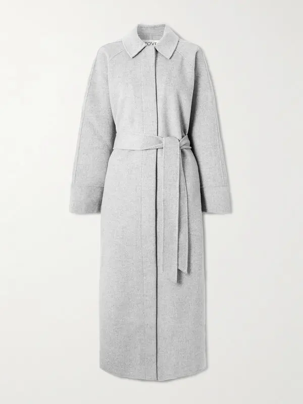 Tove Yoonmi Brushed Wool-blend Coat - Gray