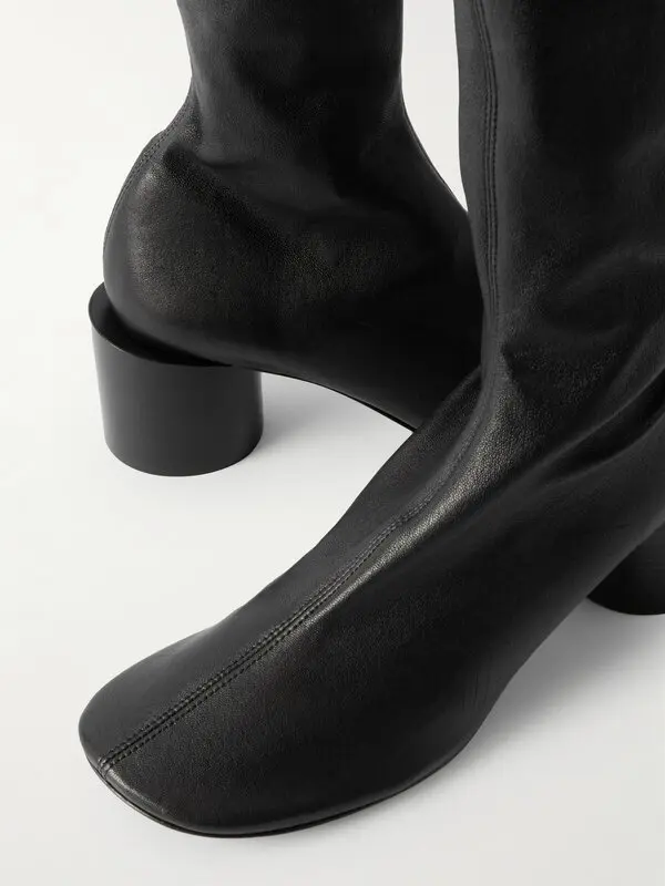 JIL SANDER Leather Over-the-knee Block Heel Boots