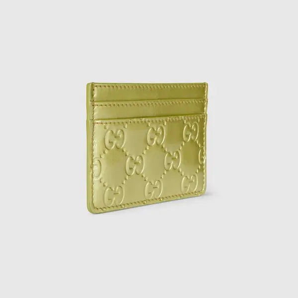 Gucci Gg Emblem Card Case Leather
