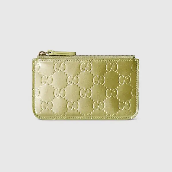 Gucci Gg Emblem Key Pouch - Green | Editorialist