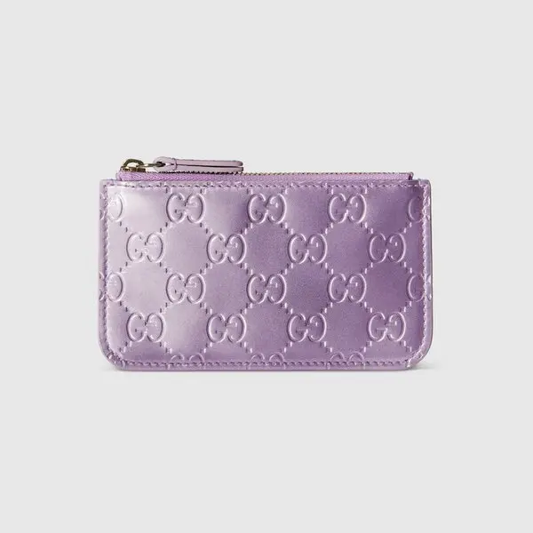 Gucci Gg Emblem Key Pouch - Pink | Editorialist