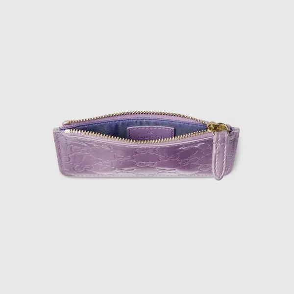 Gucci Gg Emblem Key Pouch - Pink | Editorialist
