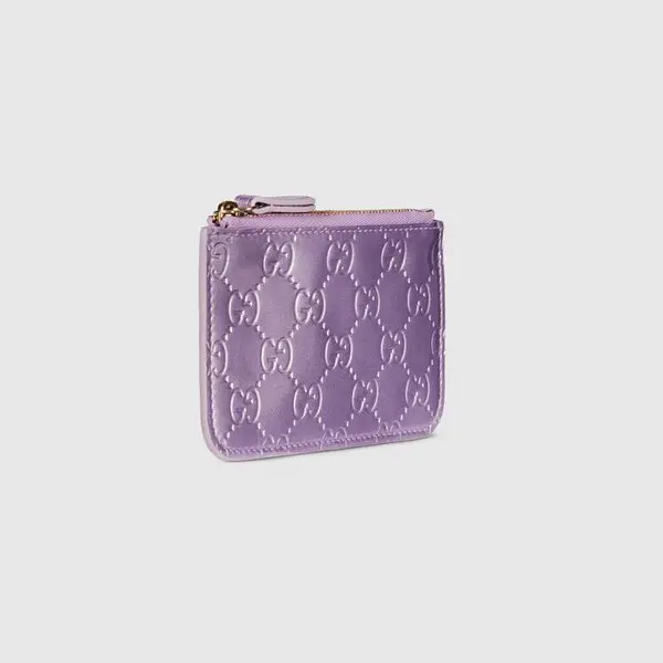 Gucci Gg Emblem Key Pouch - Pink | Editorialist