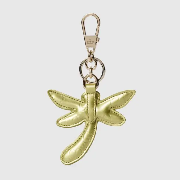 Gucci Dragonfly-shaped Keychain Leather - Green