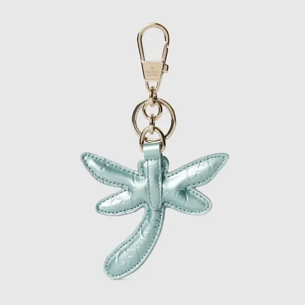 Gucci Dragonfly-shaped Keychain Leather - Blue