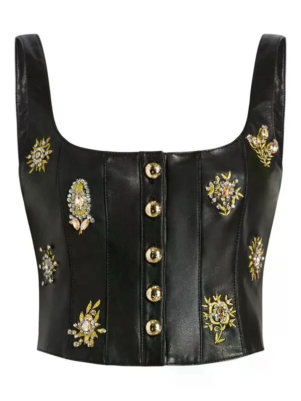 Cinq À Sept Embellished Leather Top