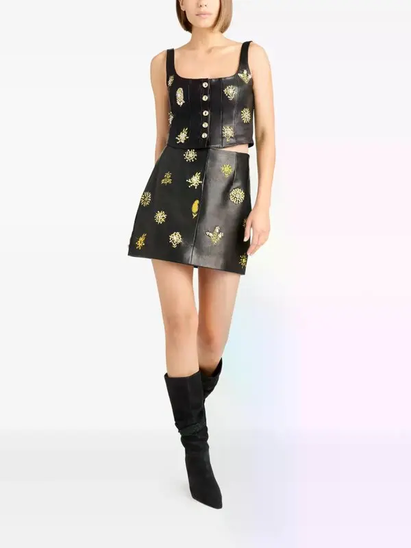 Cinq À Sept Embellished Leather Top